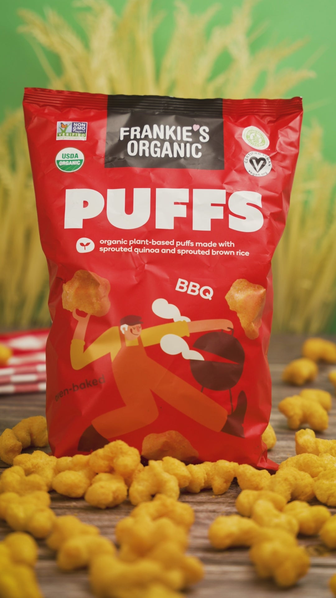 BBQ Puffs | Frankie's Organic Snacks